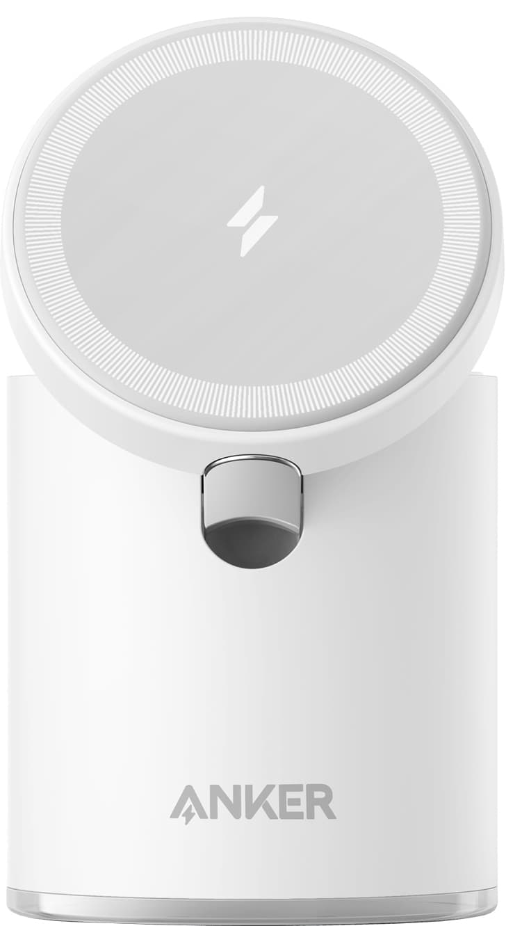 Anker PowerWave Mag-Go 2-i-1 ladestasjon (hvit) - Elkjøp | Elkjøp