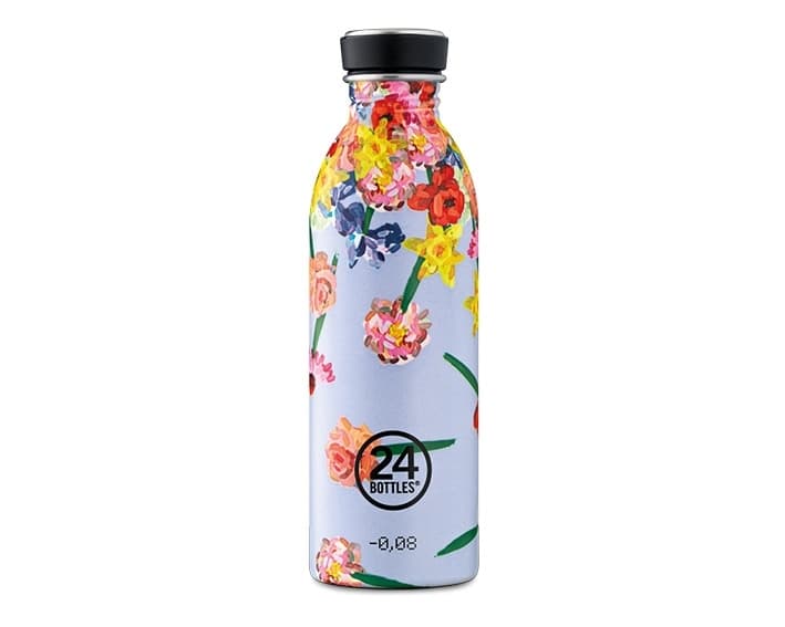 Enkeltvegget drikkeflaske i stål fra 24Bottles, Flowerfall - Elkjøp ...