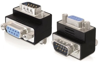 DeLOCK adapter, DB9 ha - DB9 ho, vinklad 270 grader, svart - Elkjøp