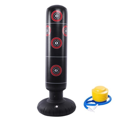 Oppblåsbar boksesekk stående 145 cm Sort - Elkjøp