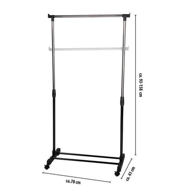 Klesstativ på hjul - 1 stang - Elkjøp