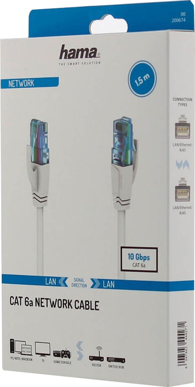 Hama Cat6a U/UTP nettverkskabel 1,5m - Elkjøp