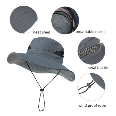 Fiskehatt med bred rand Beige - Elkjøp