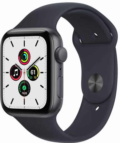 Apple Watch SE 44 mm GPS (stellargrå alu/midnatt sportsreim) - Elkjøp ...