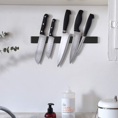 Magnetisk knivholder 40 cm rustfritt stål Sort - Elkjøp