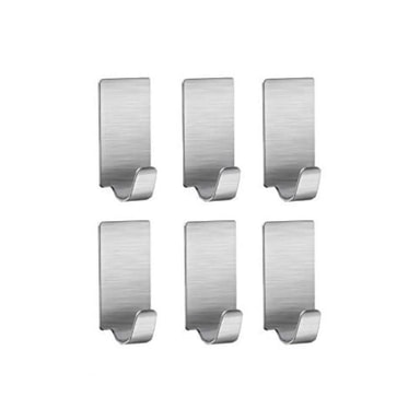 Veggkrok selvklebende rustfritt stål 6-pakning - Elkjøp