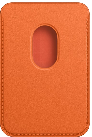 iPhone lommebok i skinn med MagSafe (Oransje) - Elkjøp