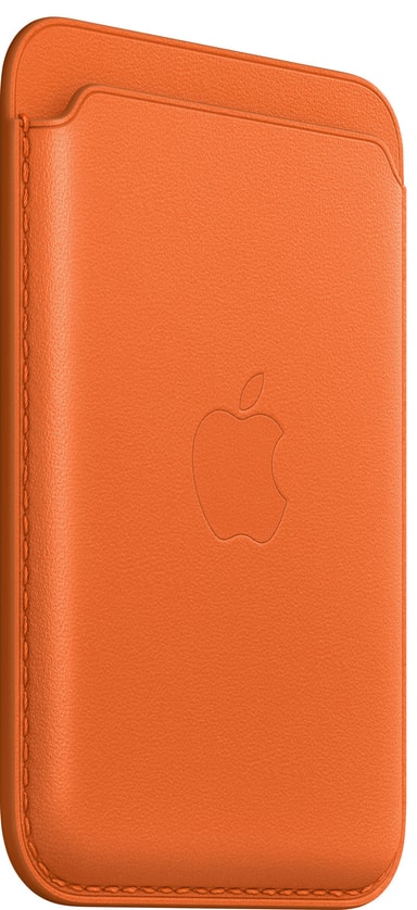 iPhone lommebok i skinn med MagSafe (Oransje) - Elkjøp