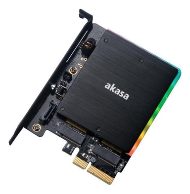 M.2 PCIe and M.2 SATA SSD adapter card with RGB light and heatsink - Elkjøp