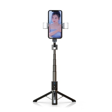 Selfie stick mobilstativ med Bluetooth fjernbetjening Sort | Elgiganten ...