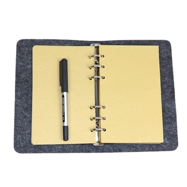 A6 Ringperm i filt med 80 ark papir Kanin Grå - Elkjøp