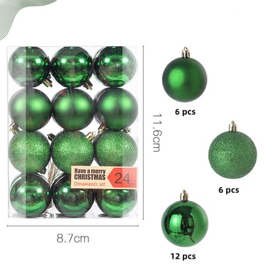 Julekuler 24-pakning Mørk grønn - Elkjøp