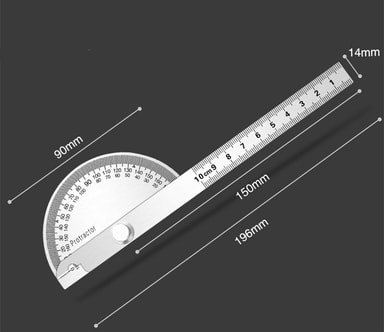 Linjal med gradskive Sølv 150 mm - Elkjøp