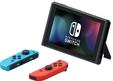 Nintendo Switch spillkonsoll 2022 with neon Joy-Con kontrollere - Elkjøp