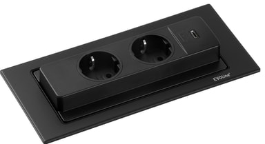 EVOline BackFlip stikkontakt (sort) - Elkjøp