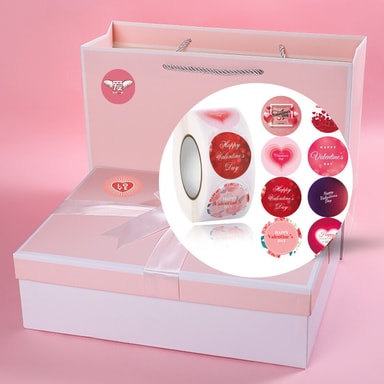 Hjerte Valentinsdag-klistremerker 500-deler Rosa - Elkjøp