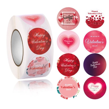 Hjerte Valentinsdag-klistremerker 500-deler Rosa - Elkjøp