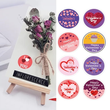 Hjerte Valentinsdag-klistremerker 500-deler Flerfarget - Elkjøp