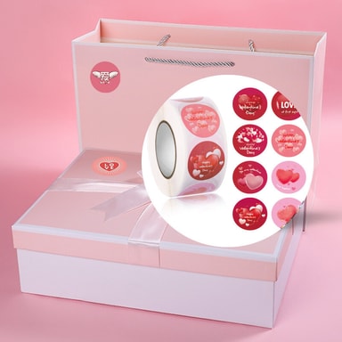 Hjerte Valentinsdag-klistremerker 500-deler Rosa - Elkjøp