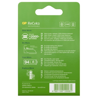 ReCyko oppladbare AAA-batterier 950mAh 4-p - Elkjøp | Elkjøp