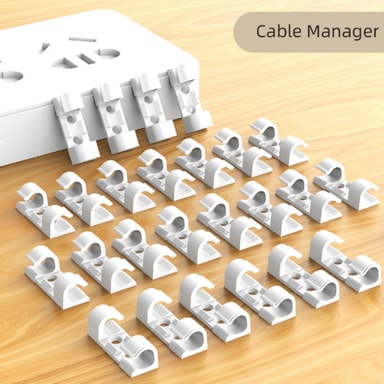 Selvklebende kabelholder 20-pak Hvit L - Elkjøp