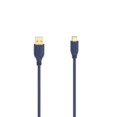 HAMA Cable USB-C Flexi-Slim USB-A-USB-C Gold Blue 0.75m - Gigantti ...