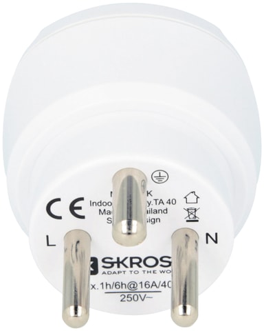 Skross Europa til Danmark plug reiseadapter 1.500232-E - Elkjøp