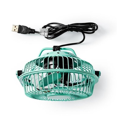 Bord-vifte | USB-Strøm | Diameter: 100 mm | 3 W | 1 Hastighet | Turkis ...
