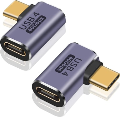 NÖRDIC USB4 vinklet adapter hann til hunn 40G 8K30Hz PD100W - Elkjøp