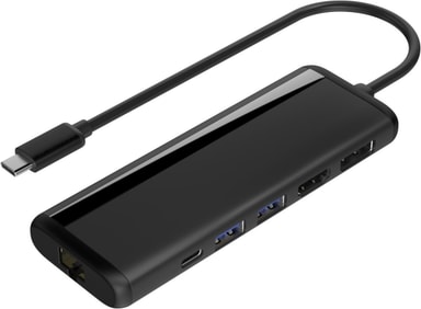 NÖRDIC 1 til 8 USB-C-dokkingstasjon for doble skjermer 1xHDMI 1xDP ...