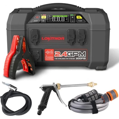 LOKITHOR Lithium Startbooster 2500A med 150 PSI Luftkompressor og 1.5 MPA bærbart ...