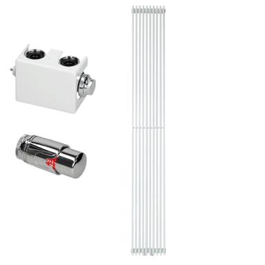 Designradiator Panelradiator Universell anslutningssats 145x2000 mm Vit ...