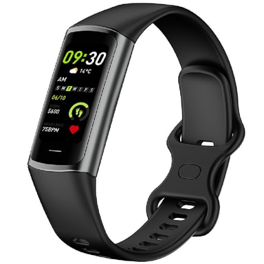 Smart klocka med puls, sömnmonitor, stegräknare IP67 Sort - Elkjøp