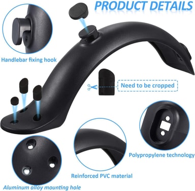 Bakskjerm til elsparkesykkel Xiaomi M365 / M365 Pro, sort - Elkjøp