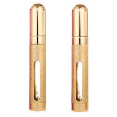 Mini påfyllbar parfym sprayflaska glasflaska 12 ml 2-pack Guld ...