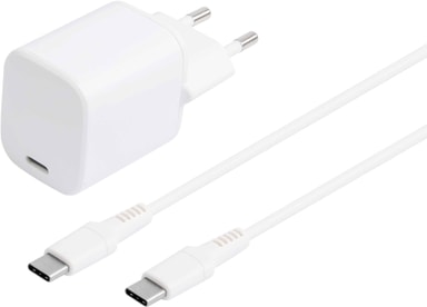 Sandstrom USB-C 30W GaN lader med USB-C kabel - Elkjøp