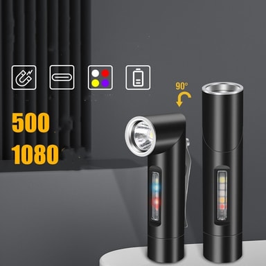 INF Mini lommelykt 90 grader bærbar magnetisk IPX5 vanntett Sort - Elkjøp