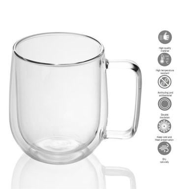2x Kaffeglass Teglass Dobbeltvegget Termisk Glass 200ml - Elkjøp