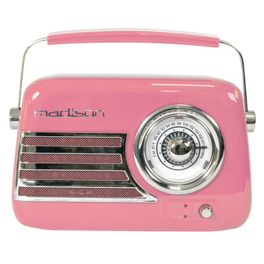 Madison retro radio med Bluetooth og FM (rosa) - Elkjøp