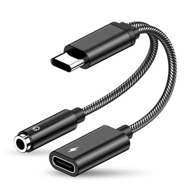 NÖRDIC 2 i 1 USB C til 3,5 mm hodetelefonadapter med 60W lading - Elkjøp