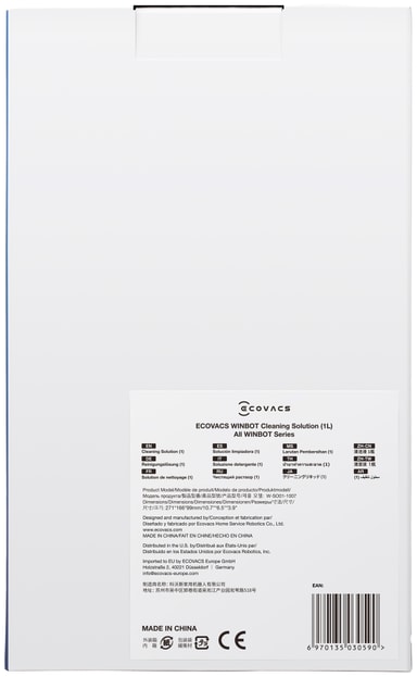 Rengjøringsmiddel for Ecovacs WINBOT W1 Pro robot vindusrenser (1L ...