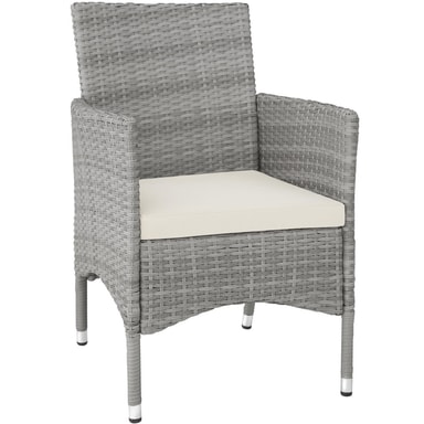 2 Hagestoler poly rotting, med puter - lysegrå - Elkjøp