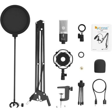 FIFINE T669 USB mikrofon kit med kondensatormikrofon, tabellstativ ...