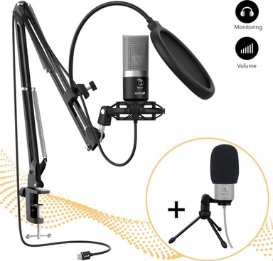 FIFINE T669 USB mikrofon kit med kondensatormikrofon, tabellstativ ...