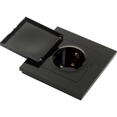 Stikkontakt Plus Enkel Jord og Lokk Sort - Elkjøp