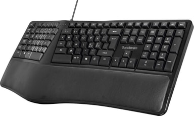 Sandstrøm kablet ergonomisk tastatur - Elkjøp