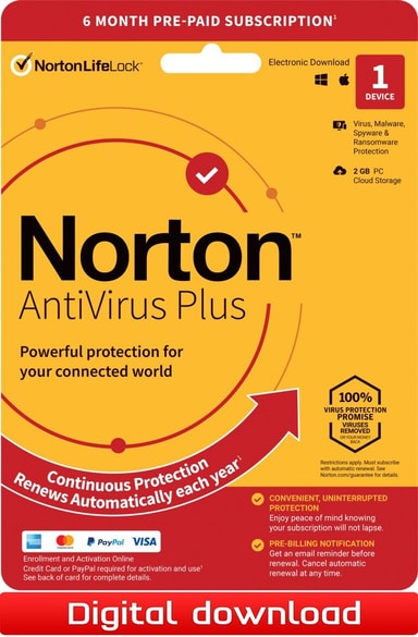 Norton AntiVirus Plus 1 Device 6 Months Subscription - Elkjøp