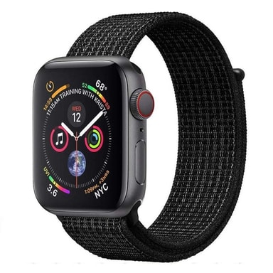 Apple Watch 4 (44mm) Nylon armbånd - Black White - Elkjøp