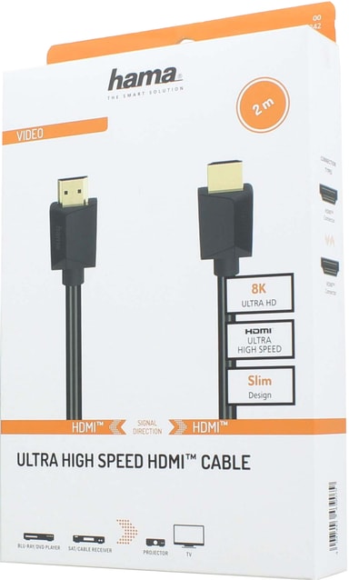 Hama 8K HDMI høyhastighetskabel (2 m) - Elkjøp