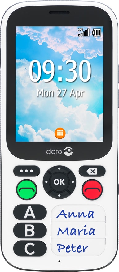 Doro 780X mobiltelefon (sort/hvit) - Elkjøp